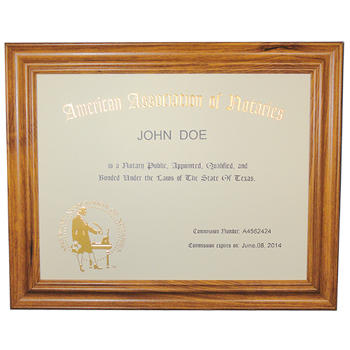 40% OFF Montana Notary Certificate Frames - American Assoc. of Notaries